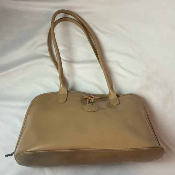 Longchamp | Bags | Longchamp Le Roseau Double Handle Shoulder Bag Zip ...